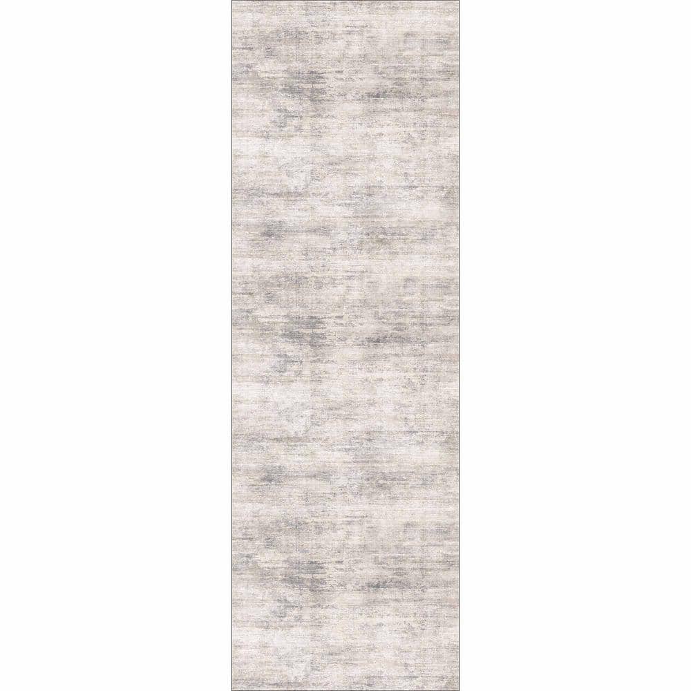 HaiiMeid Aurora Beige/Grey 2 ft. x 8 ft. Modern Abstract Area Rug ...