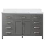 Design Element Valentino 54 in. W x 22 in. D Bath Vanity in White with ...