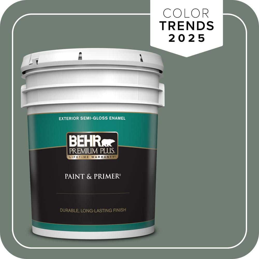 BEHR PREMIUM PLUS 5 gal. #N420-5 Boreal Semi-Gloss Enamel Exterior ...