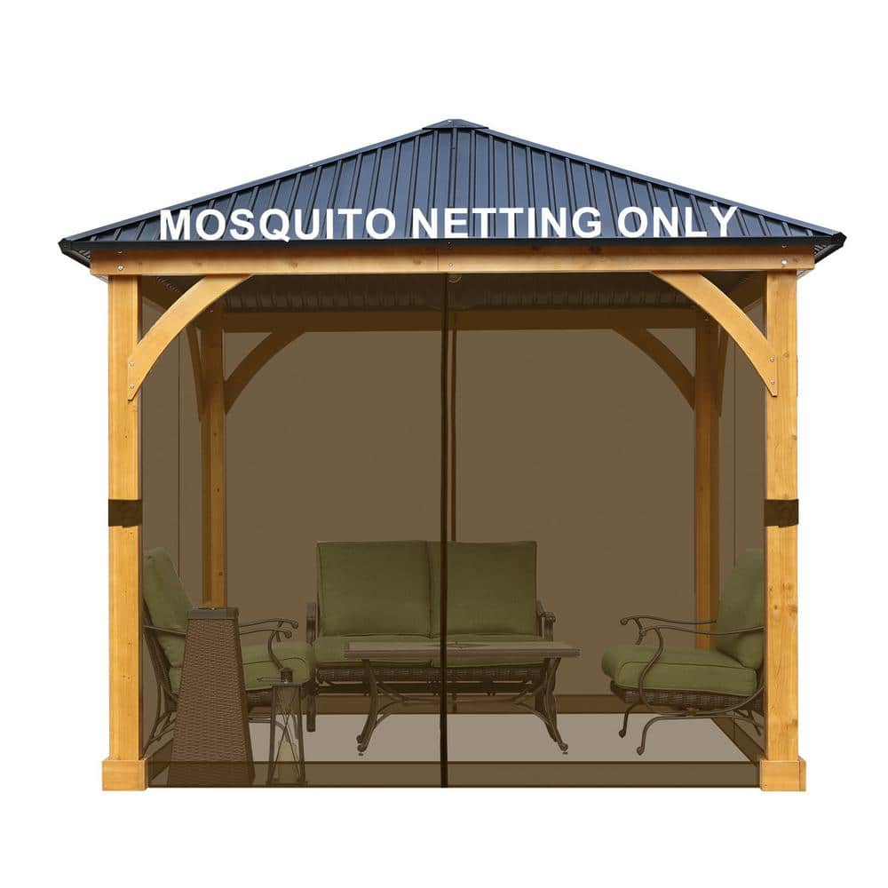 Aoodor 10 ft. x 10 ft. Universal Replacement Mosquito Netting for Patio ...