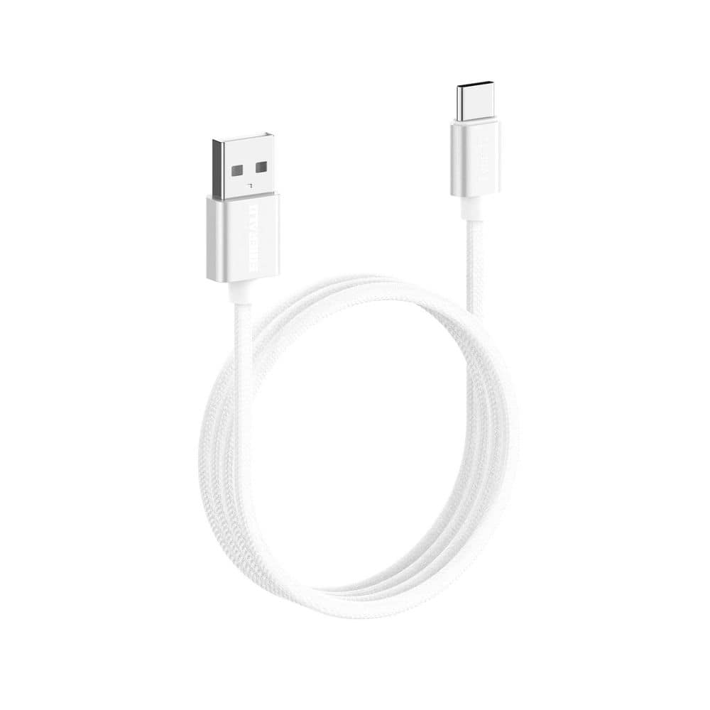 Emerald 6 ft Braided Type C to Standard USB Charging Cable EE-AC6-WHT ...