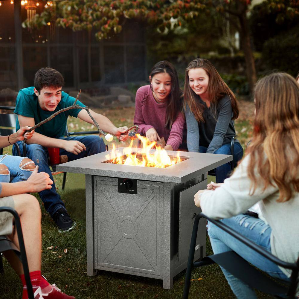 DEXTRUS Edington 28 in. 40,000 BTU Metal Propane Fire Pit Table ...
