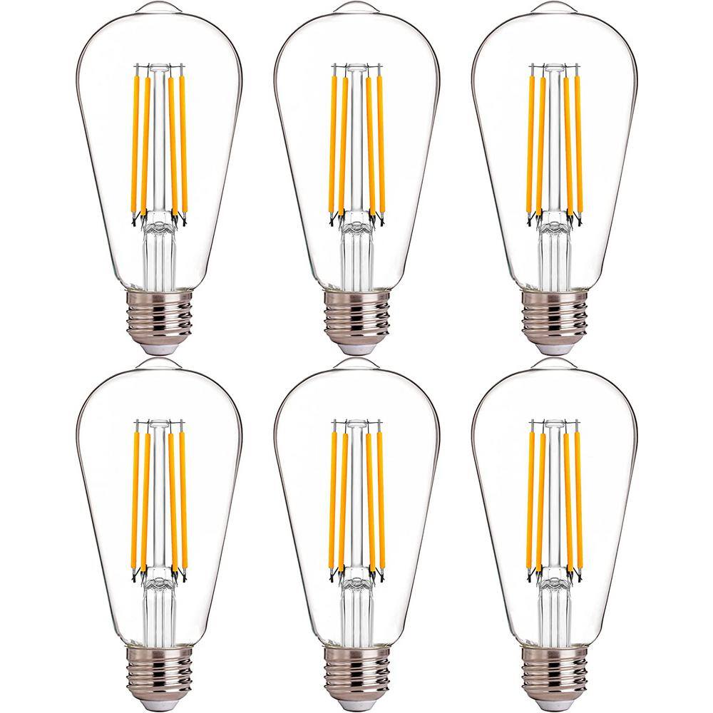 FLSNT 100-Watt Equivalent ST19, E26 Base, Soft White (2700K) Dimmable ...