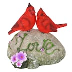 Exhart Solar Cardinal Love Rock Garden Statue 18199-RS