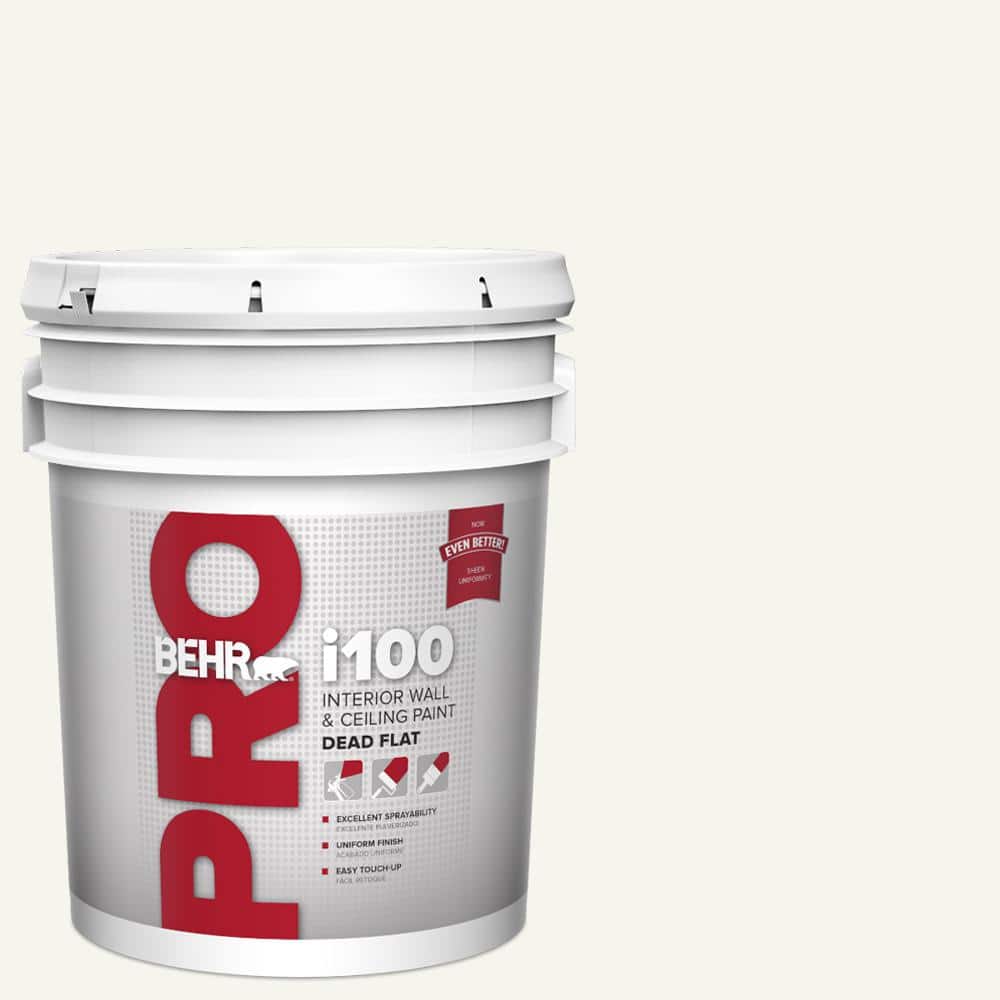 BEHR PRO 5 gal. #75 Polar Bear Dead Flat Interior Paint PR10505 - The ...