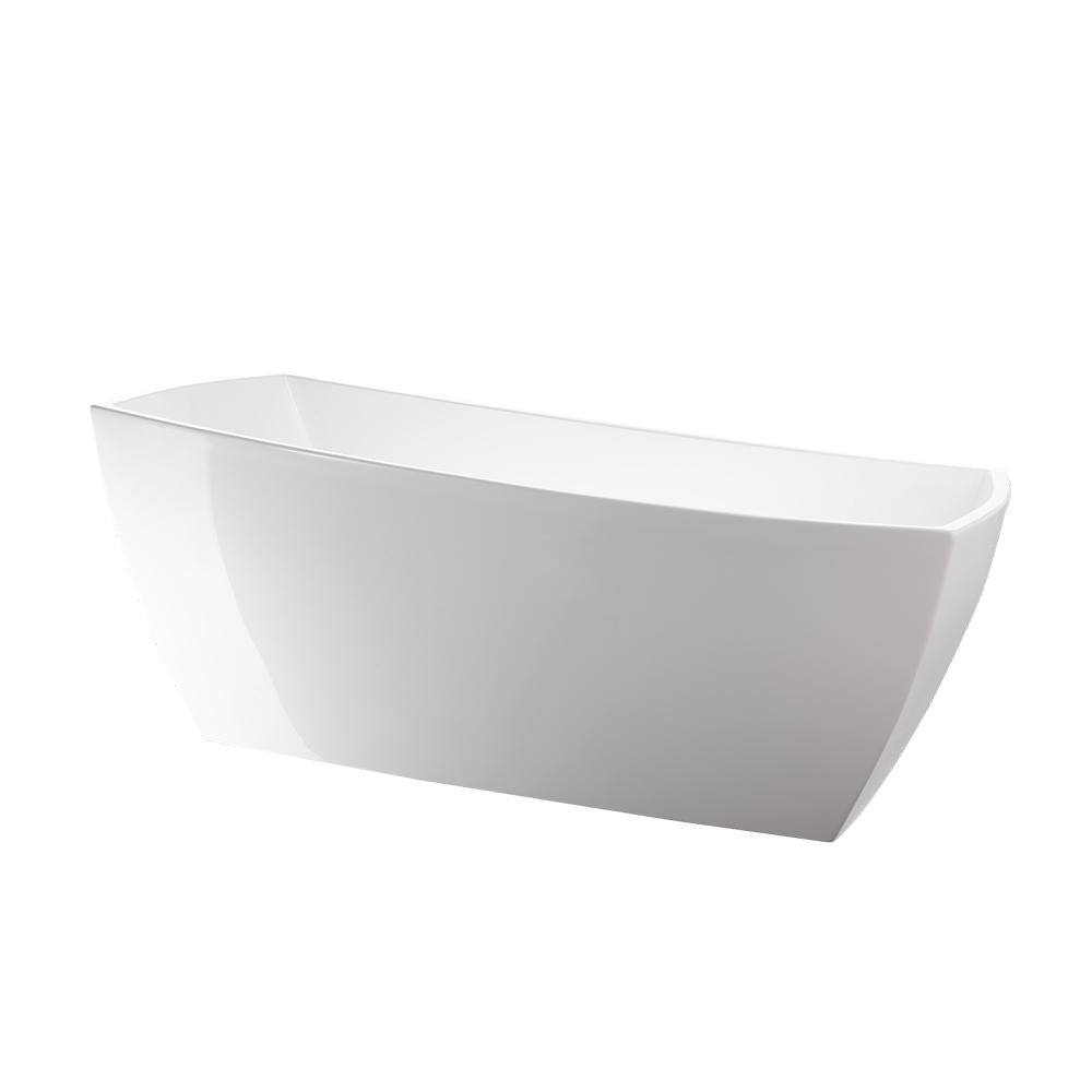 Vanity Art Sorgue 67 in. Acrylic Flatbottom Freestanding Bathtub in ...