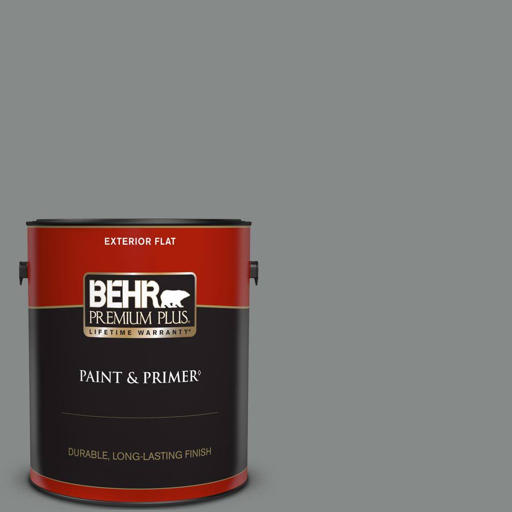 BEHR PREMIUM PLUS 1 gal. #N460-5 Slate Rock Flat Exterior Paint ...