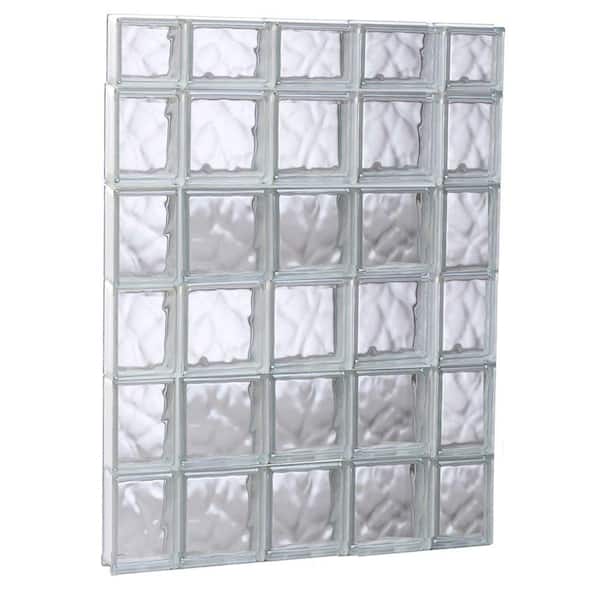 Clearly Secure 34.75 in. x 44.5 in. x 3.125 in. Frameless Wave Pattern ...