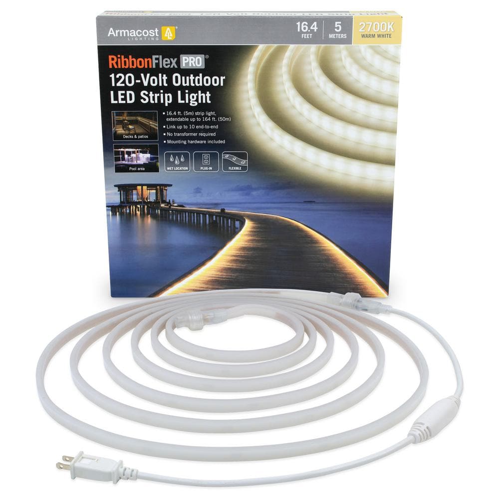 Armacost Lighting RibbonFlex Pro Outdoor 16.4 ft. 120V Plug-In Warm ...