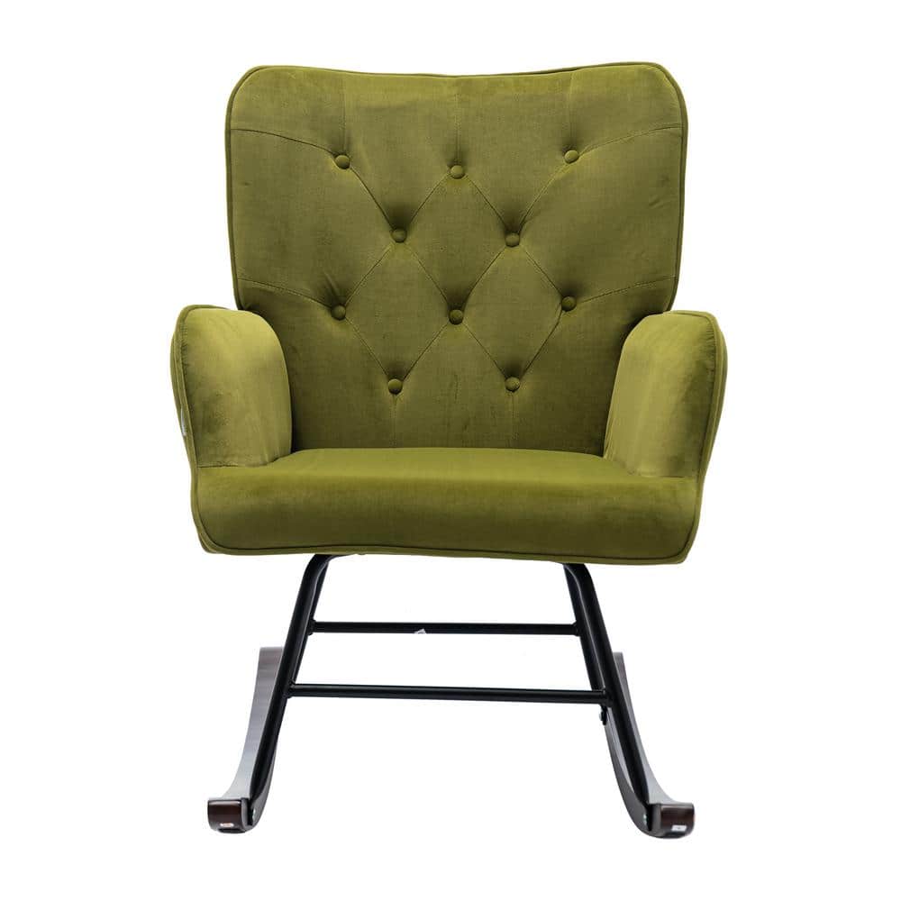 Olive Velvet Comfortable Rocking Chair for Living Room ZQ-W39538400 ...
