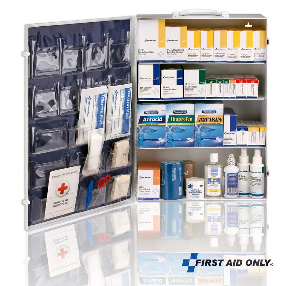 First Aid Only 150-Person Cabinet 4-Shelf 1461-Piece First Aid Kit ...