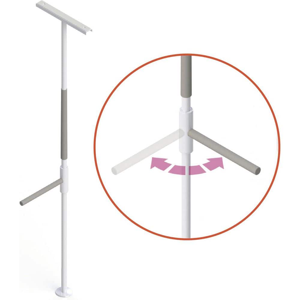 HEALTHCRAFT Super Pole with SuperBar 93-99 in. x 1.5 in. Floor to ...