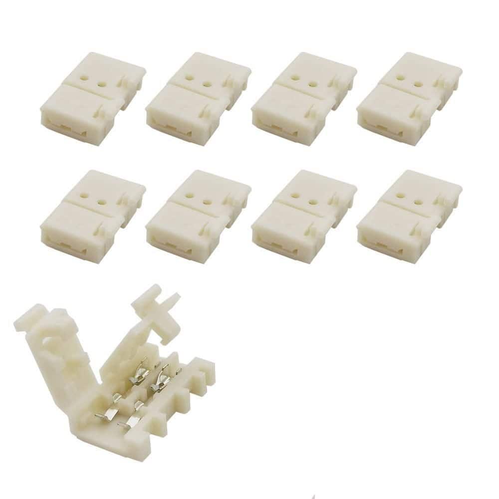 LED Strip Connectors Solderless 2-Pin Unwired Clips for 8mm Single ...