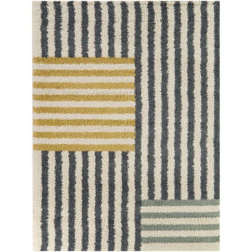Raines Grey 5 ft. 3 in. x 7 ft. Striped Area Rug 62673962.160213.8 ...