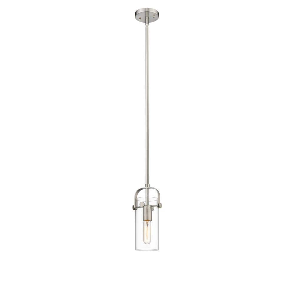 Innovations Pilaster II Cylinder 100-Watt 1 Light Satin Nickel Shaded ...