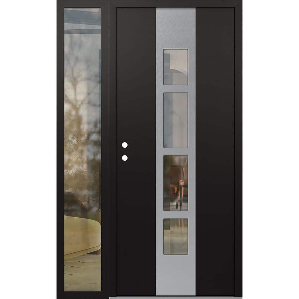 Tessari Doors A10 48 in. x 80 in. Silver P Right-Hand/Inswing Clear ...