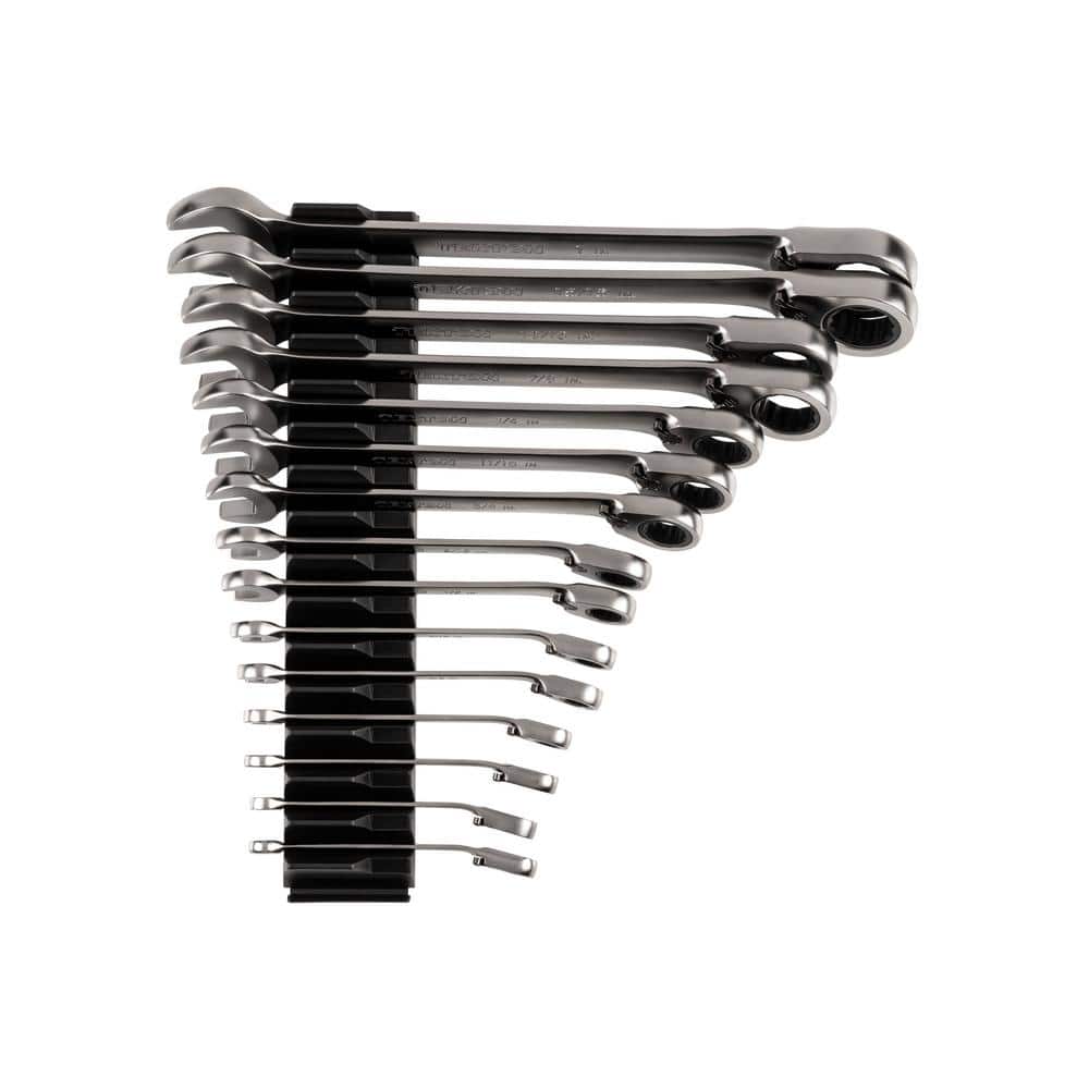 TEKTON 15-Piece (1/4-1 in.) Reversible 12-Point Ratcheting Combination ...