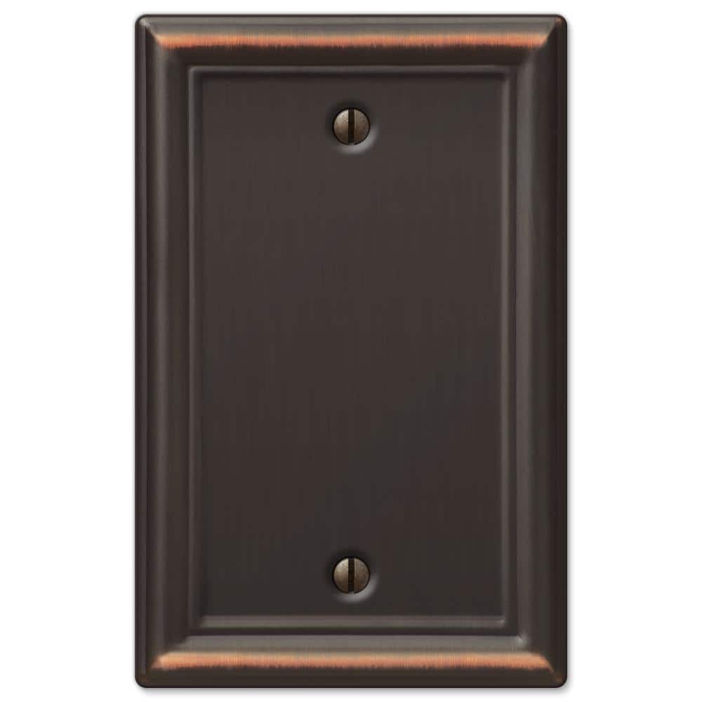 AMERELLE Ascher 1-Gang Aged Bronze Blank Stamped Steel Metal Wall Plate ...
