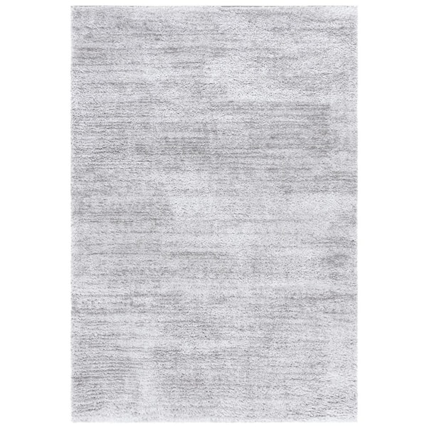 SAFAVIEH Tahoe Shag 7 ft. x 9 ft. Gray/Dark Gray Distressed Solid Area ...