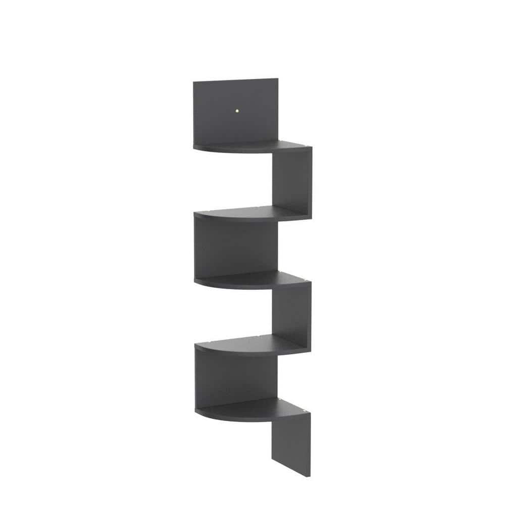 Angel Sar 5 Tier-Corner Shelf, Wall Mount Shelves for Wall Storage ...