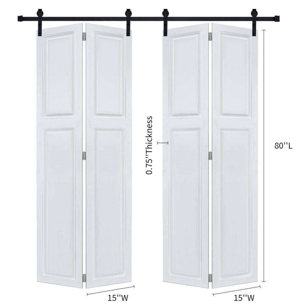 Dual 2-Panel Cottagestyle Bi-fold door 3/4 in. Thick 30 in. x 80 in ...