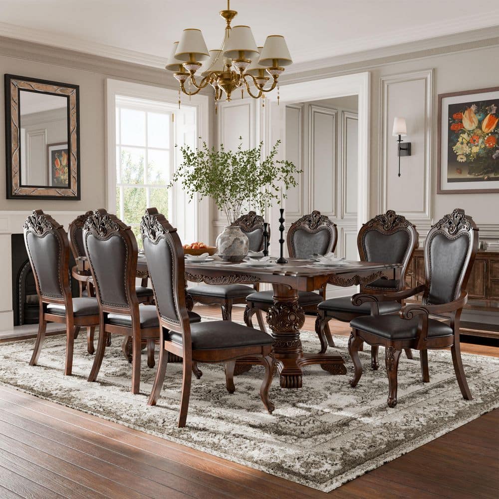 Furniture of America Divino 9-Piece Rectangular Dark Cherry Extendable ...