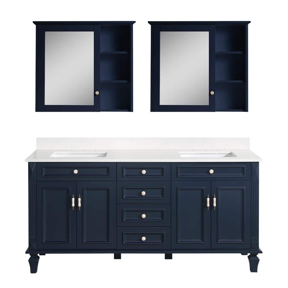 Angeles Home 72 In W X 22 In D X 35 In H Double Sink Solid Wood Bath