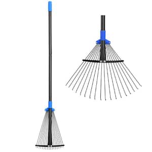 Adjustable Garden Leaf Rake - 24 in. to 63 in. Telescopic Metal Rake ...