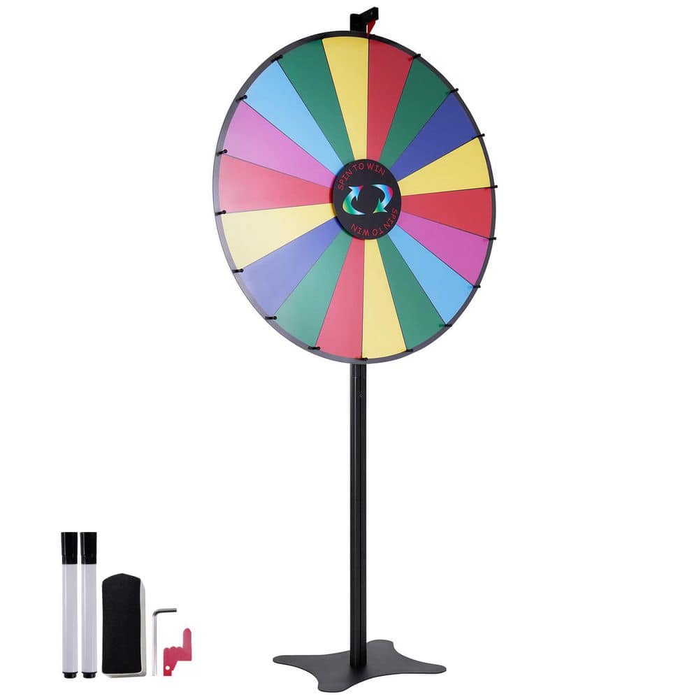 SKYSHALO 36 in. Spinning Prize Wheel, 18 Slots Spinning Wheel, Roulette ...