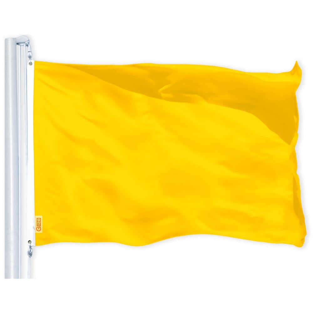 G128 2.5 ft. x 4 ft. Polyester Yellow Printed Flag 150D BG 1PK FG-20YL ...
