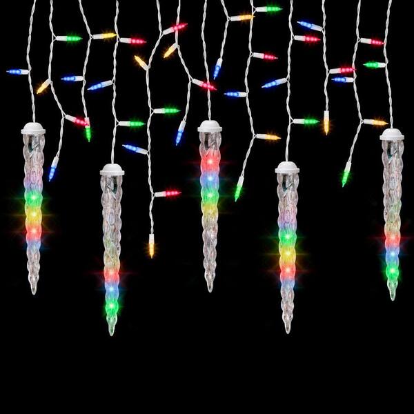 LightShow 83-Light LED Multi-Color Shooting Star Icicle Light Set 83560 ...