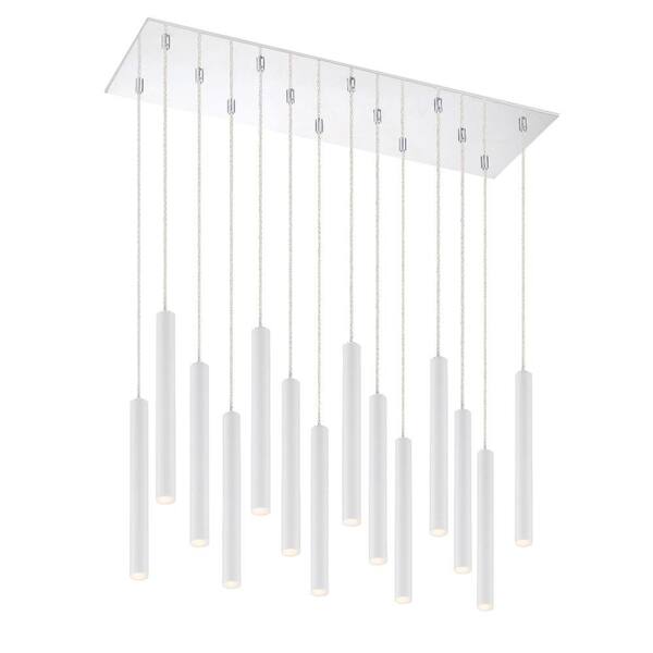 Forest 5 W 14 Light Chrome Integrated LED Shaded Chandelier with Matte ...