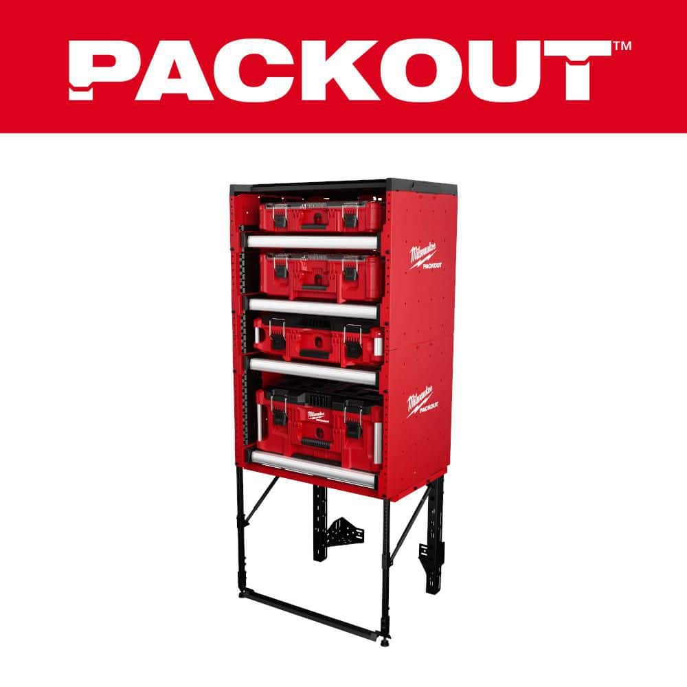 Milwaukee PACKOUT Rack Kit with PACKOUT Tool Box Set (4-Piece) 48-21 ...