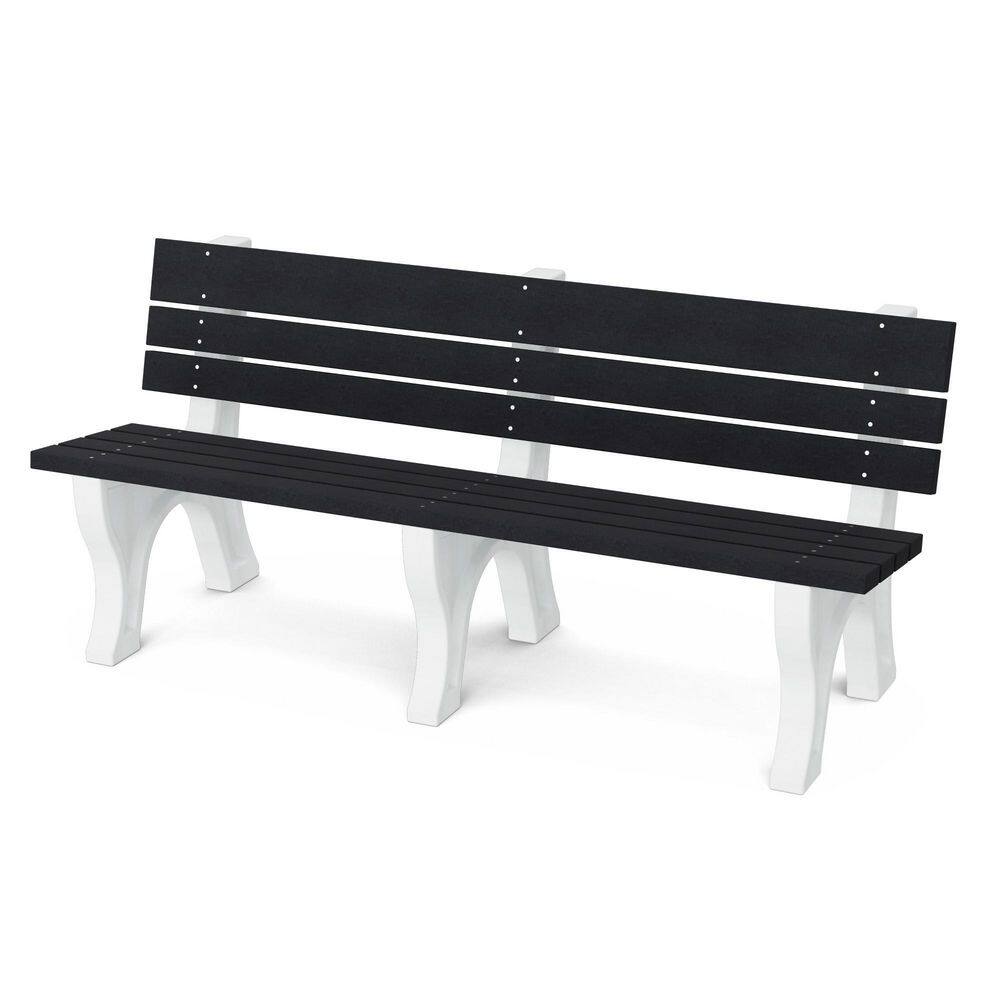 Wildridge Heritage 6 ft. Black and White HDPE Plastic Outdoor Park ...