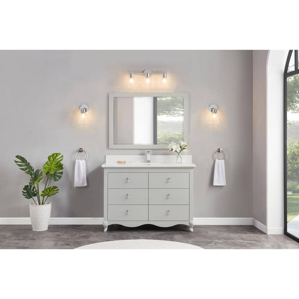 Legion Furniture WS2512-48-SS 48 in. Single Sink Sink Vanity Silver Strand Bath Vanity with ...