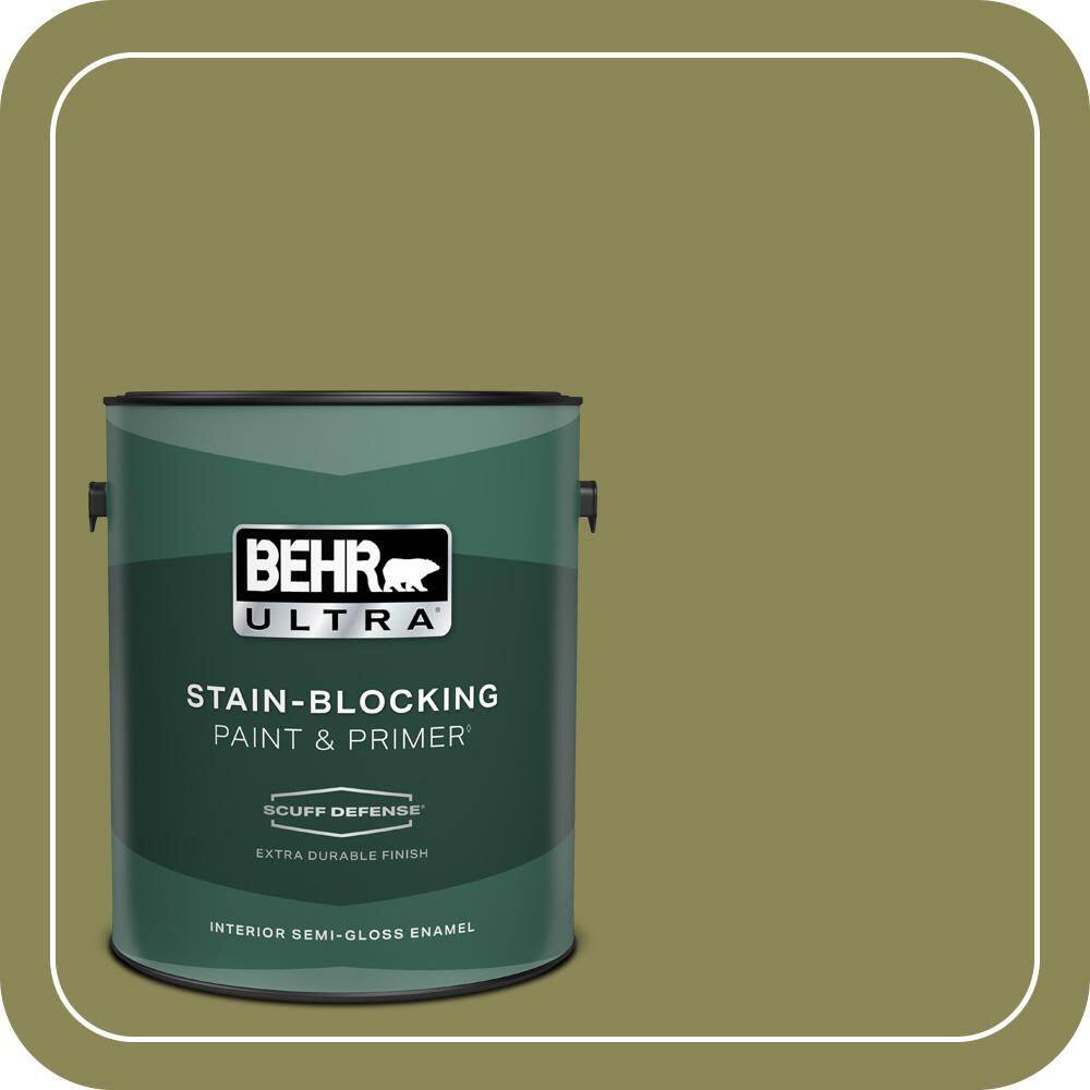 BEHR ULTRA 1 gal. #S340-6 Fertile Green Extra Durable Semi-Gloss Enamel ...