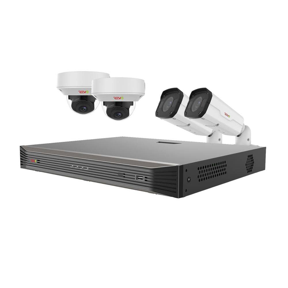 Revo Ultra Commercial Grade 8-Channel 4K Smart IP NVR 2TB with 4x True ...