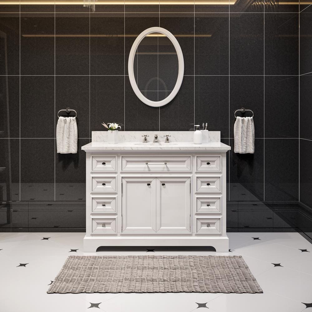 Reviews for Water Creation 48 in. W x 22 in. D Vanity in White with ...