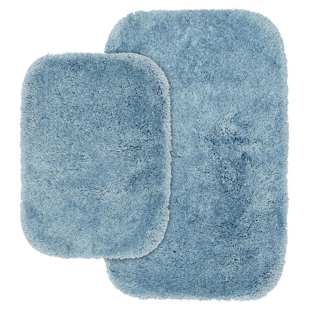 Garland Rug Finest Luxury Basin Blue 21 in. x 34 in. Washable Bathroom ...