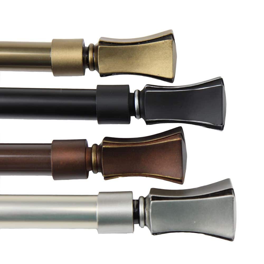 Rod Desyne 18 in. - 28 in. Telescoping Single Curtain Rod Kit in Satin ...