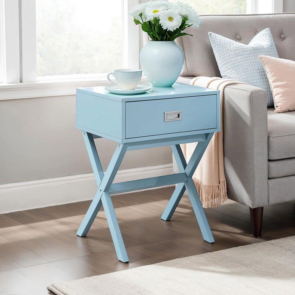 Convenience Concepts Designs2Go 26 in. Sea Foam Landon End Table S20-258 - The Home Depot