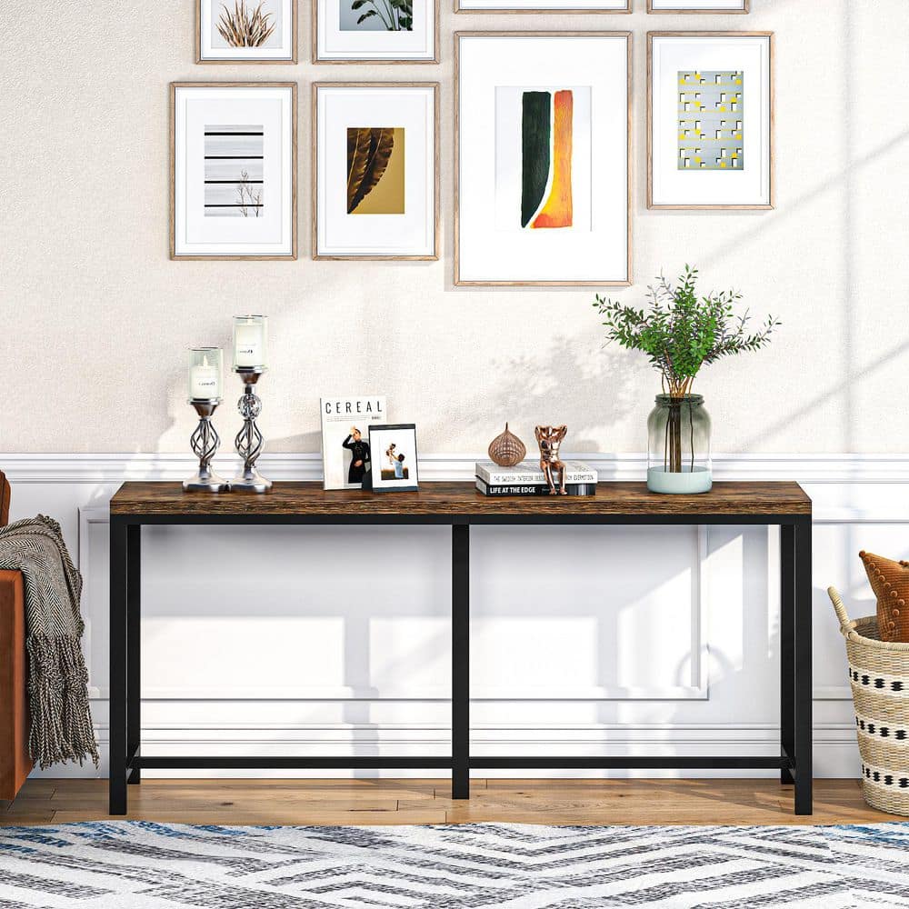 BYBLIGHT Turrella 70.9 in. Narrow Long Rectangle Modern Behind Couch ...