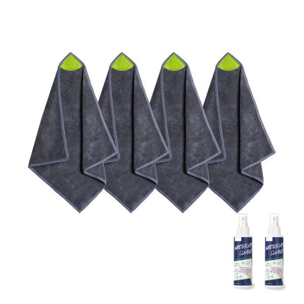 4-Pack 12 in. x 12 in. Gray Magnetic Dry Erase Cleaning Cloth with ...