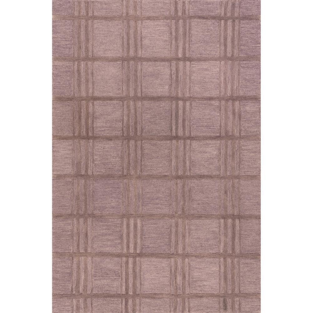 RUGS USA Mallory Plaid Wool Mauve 8 ft. x 10 ft. Indoor/Outdoor Patio ...