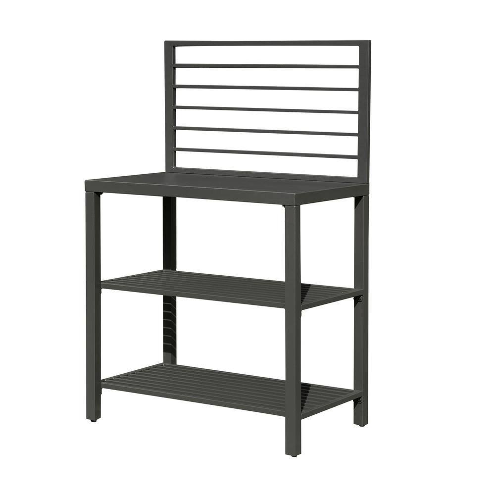 Gray Outdoor Kitchen Island with Storage, Aluminum Kitchen Storage ...