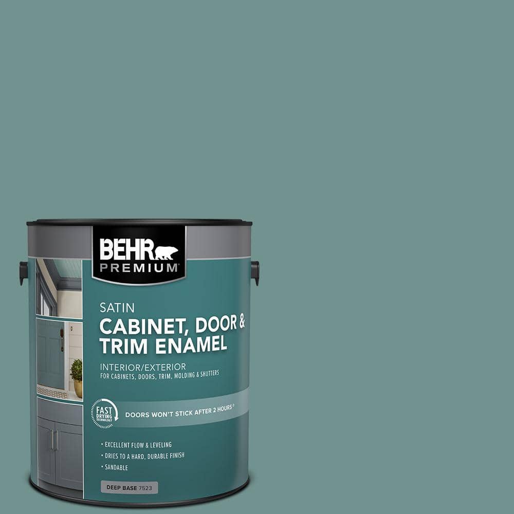 BEHR PREMIUM 1 gal. #ECC-60-3 Pool Tide Satin Enamel Interior/Exterior ...