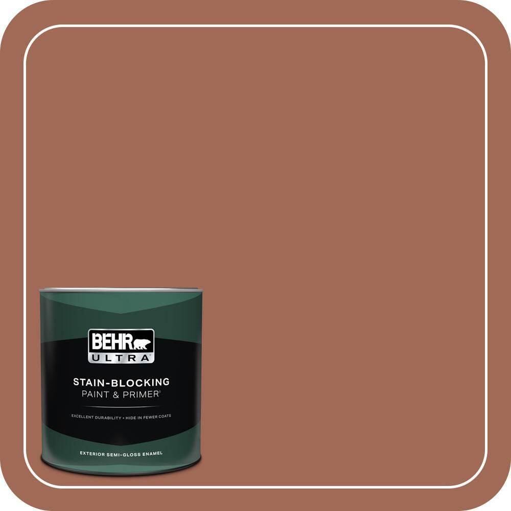 BEHR ULTRA 1 qt. #S180-6 Perfect Penny Semi-Gloss Enamel Exterior Paint ...
