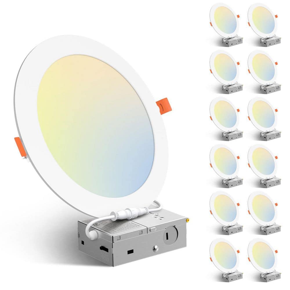 BIBIVIS 12-Pack 8 in. 5CCT 18-Watt Ultra-Thin Ceiling Light with ...