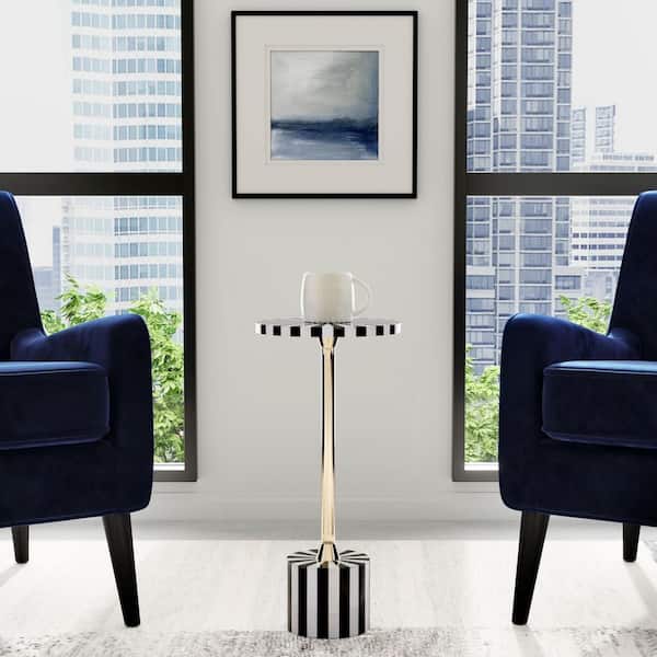 Butler Specialty Company Zane 20 n. W Black and White Round Metal and ...