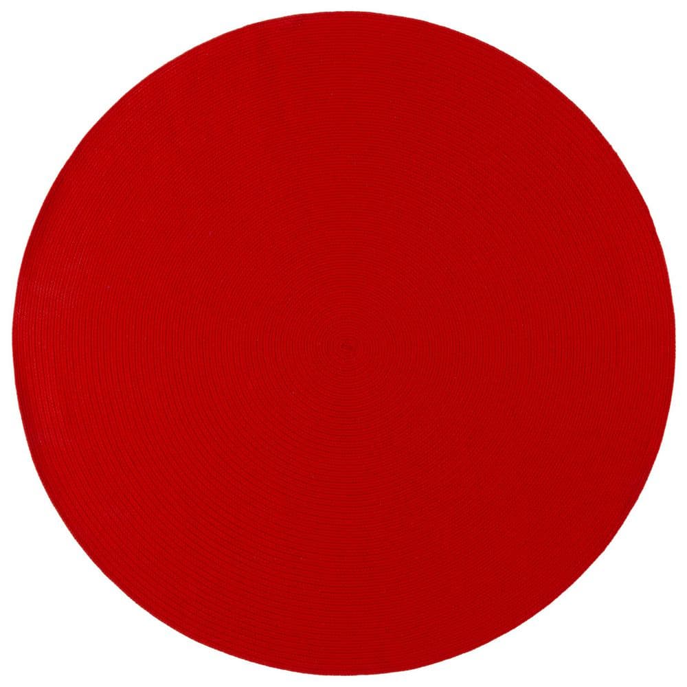 SAFAVIEH Braided Rust 4 ft. x 4 ft. Machine Washable Solid Color ...